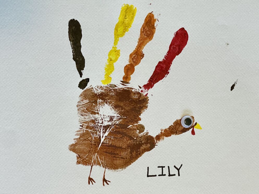 DIY: Hand Turkey Paint Craft - Baltimore's Child